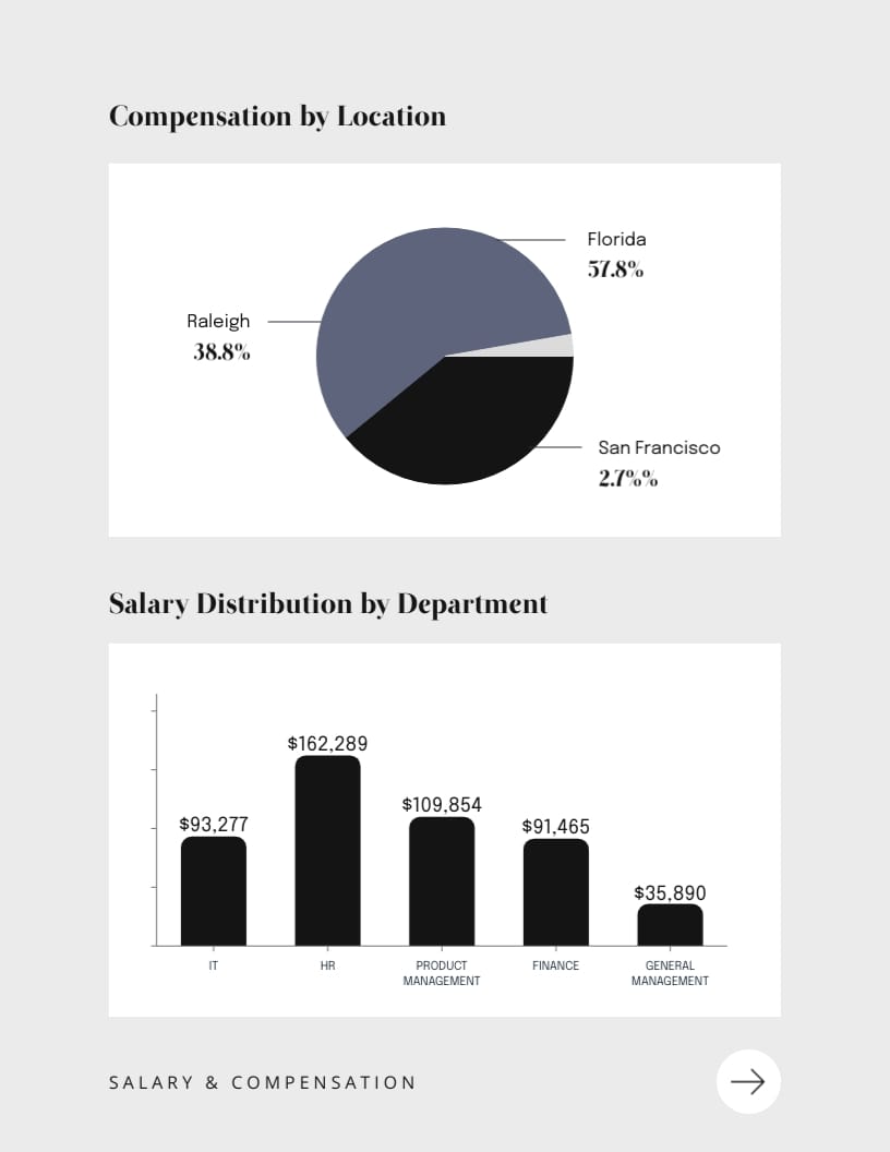 Salary and Compensation HR Report Template | Visme