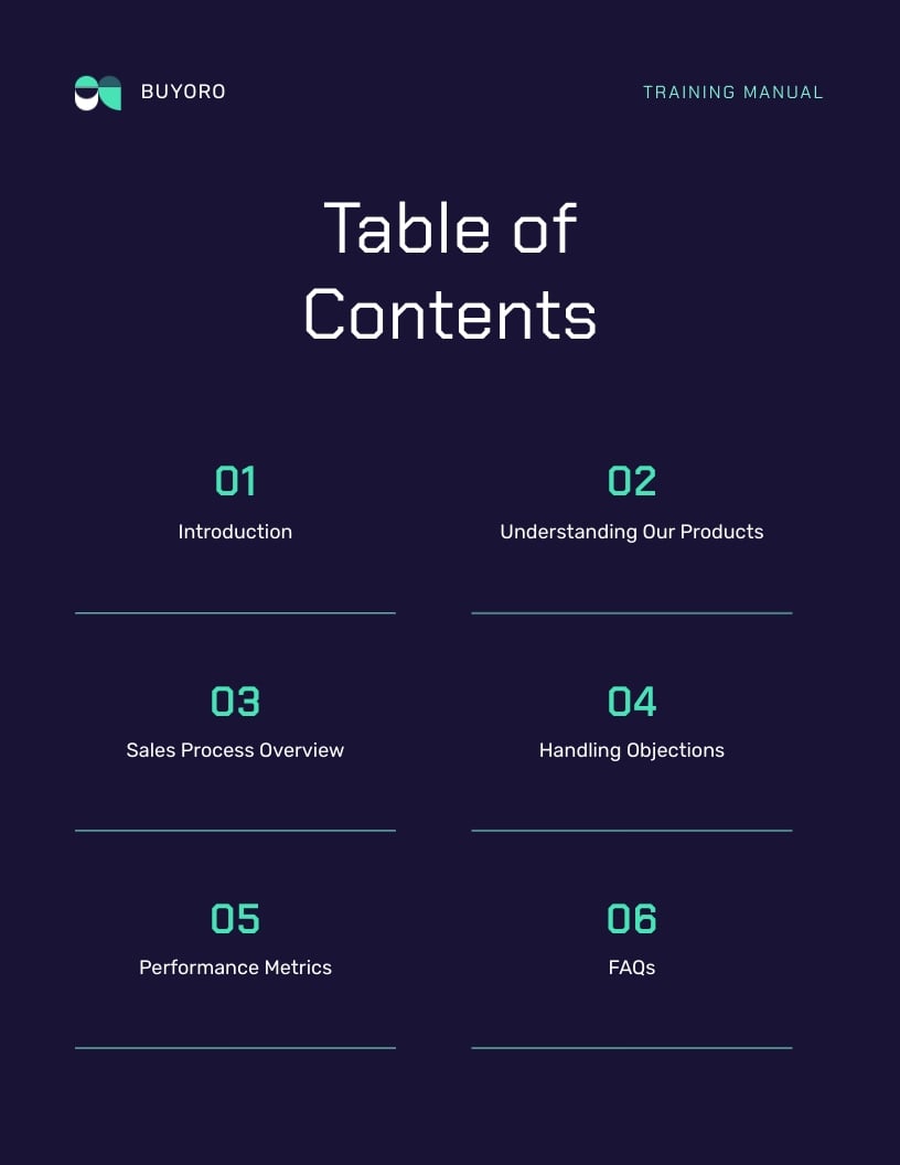 Sales Training Manual Template | Visme