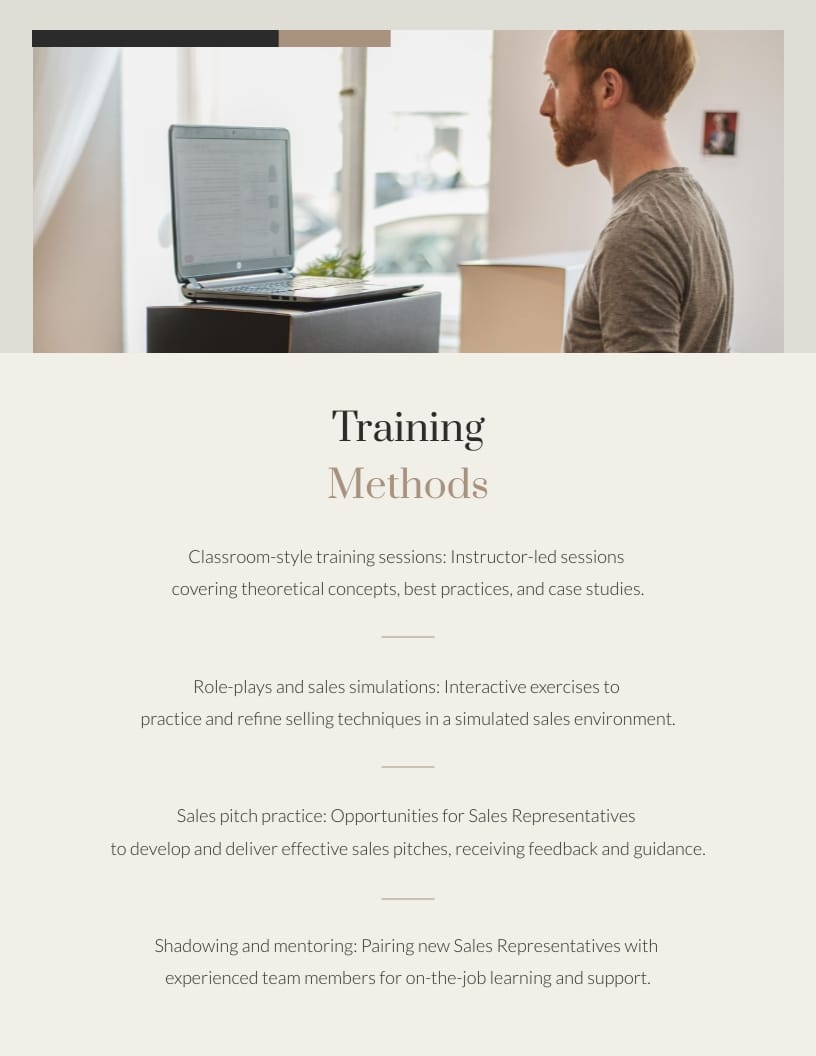 Sales Training Program Plan Template | Visme