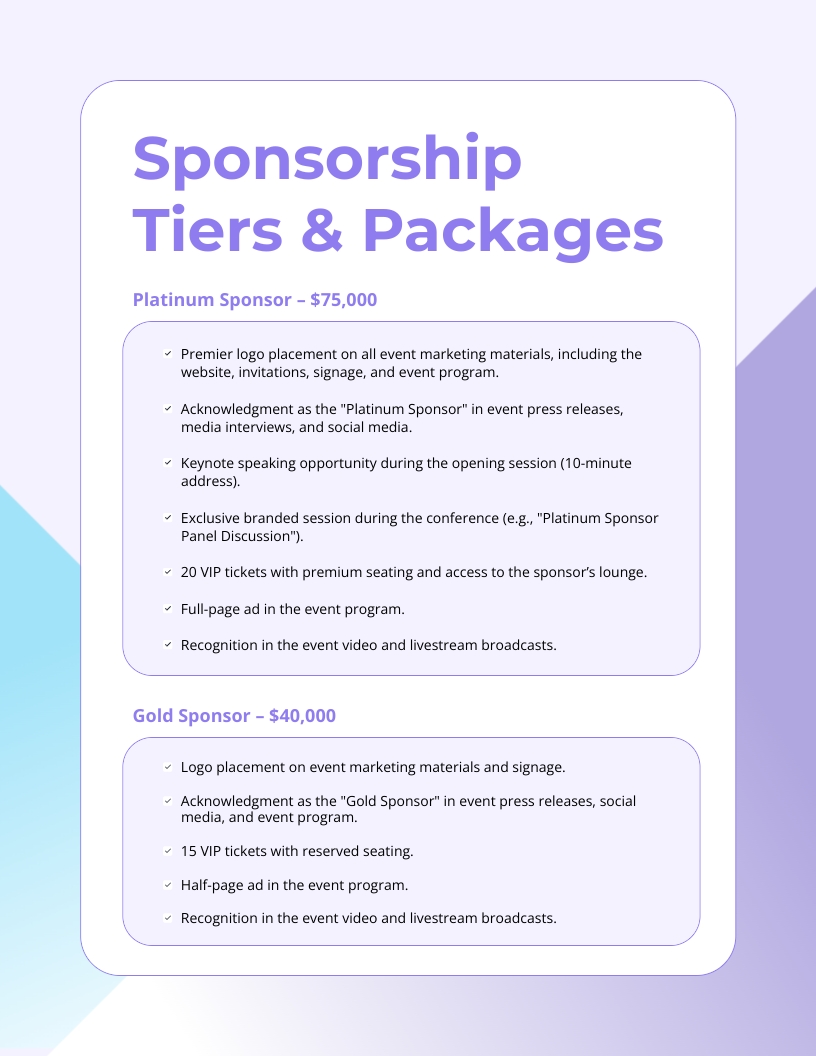 Sample Sponsorship Proposal Template | Visme