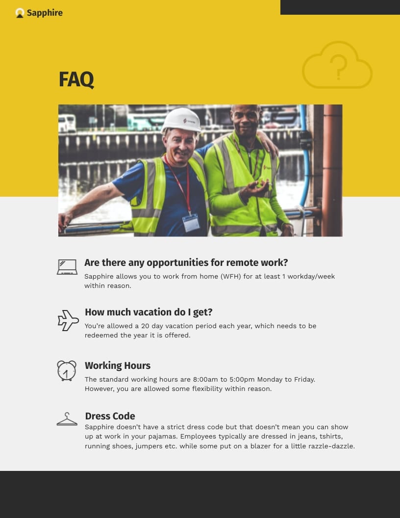 Sapphire Mining Co Employee Handbook Template | Visme