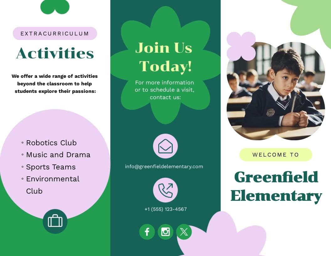 Free School Pamphlet Templates Edit Customize Visme