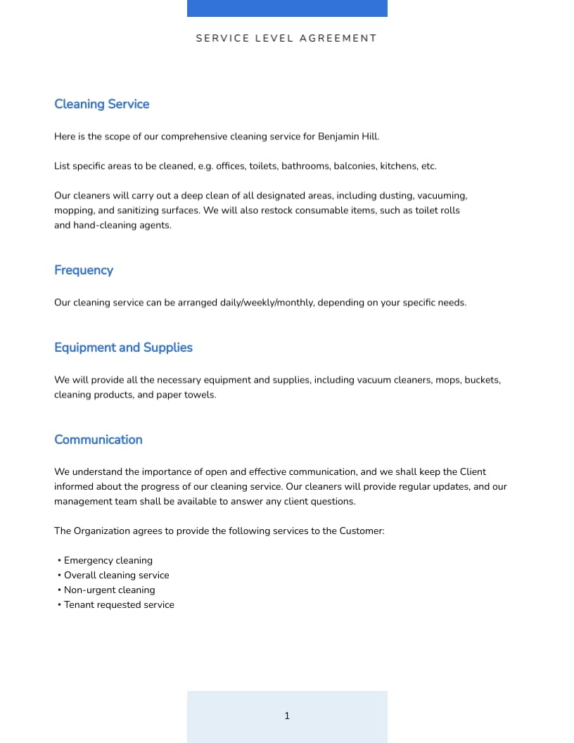 Service Level Agreement Template | Visme