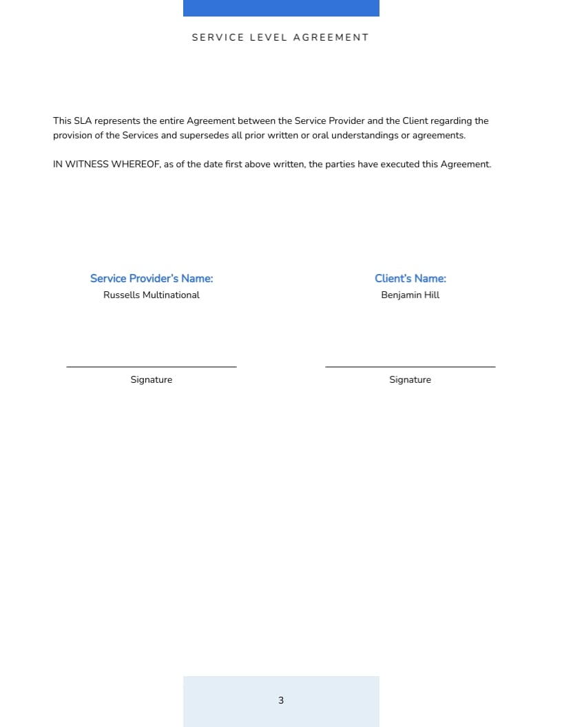 Service Level Agreement Template | Visme