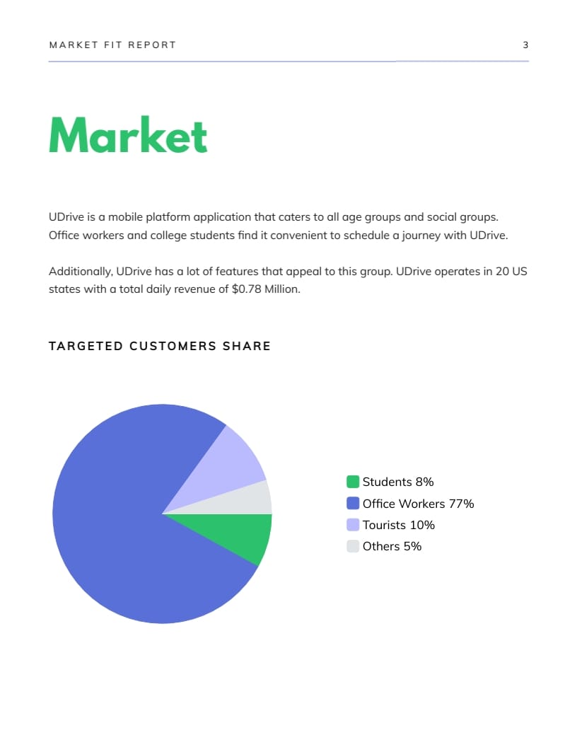 Service Market Fit Report Template | Visme
