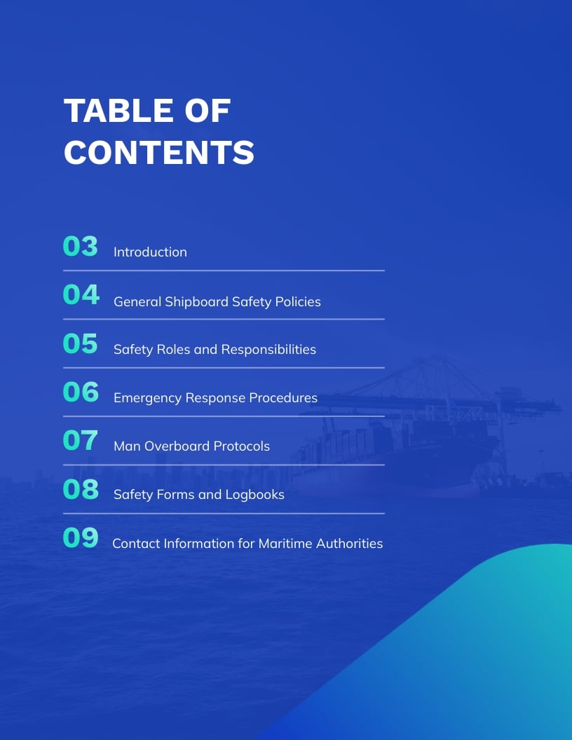 Ship Safety Training Manual Template | Visme