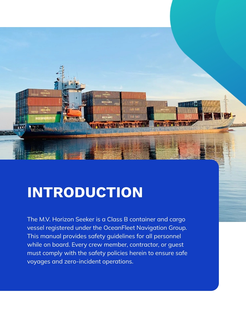 Ship Safety Training Manual Template | Visme