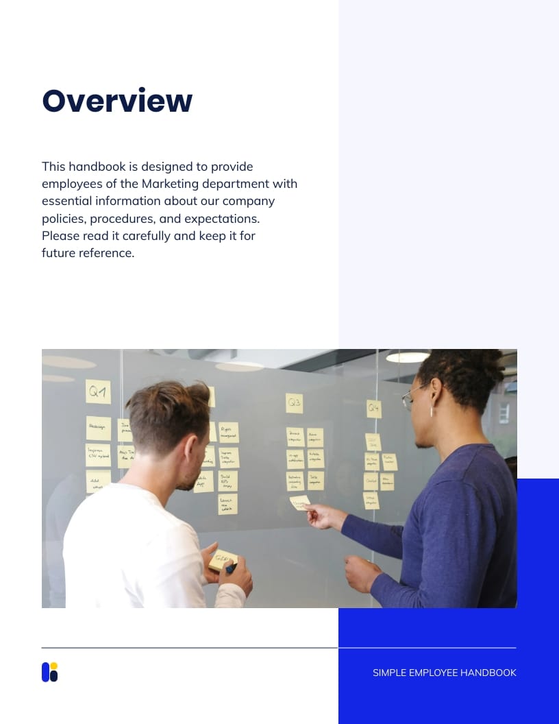 Simple Employee Handbook Template | Visme