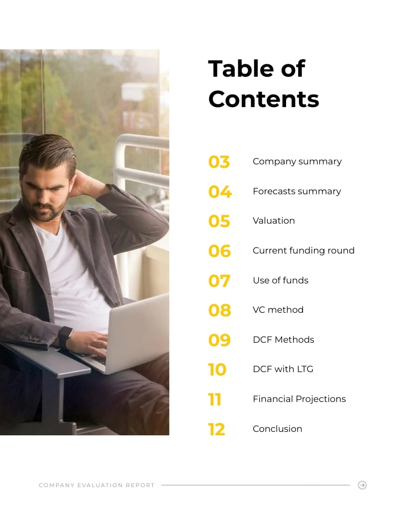 Sleek Company Evaluation Report Template | Visme