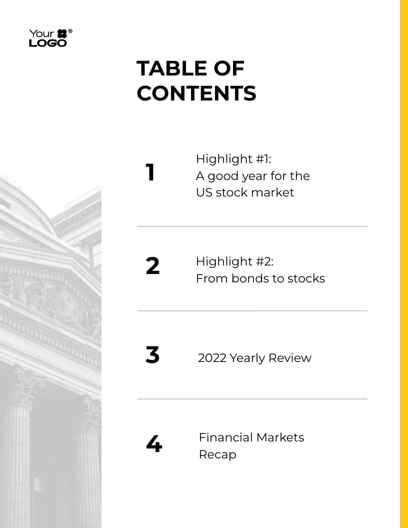 Sleek Financial Company Report Template | Visme