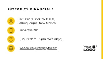 Sleek Financial Consultant Business Card Template | Visme