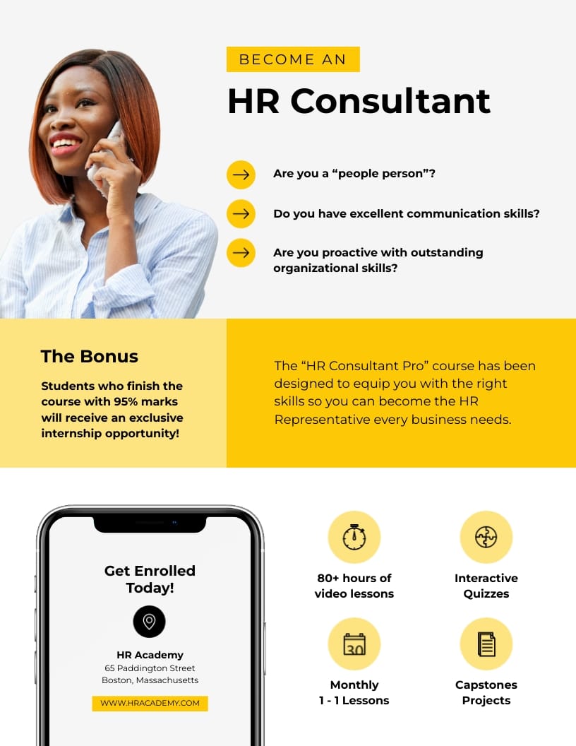 HR Course Sell Sheet Template | Visme