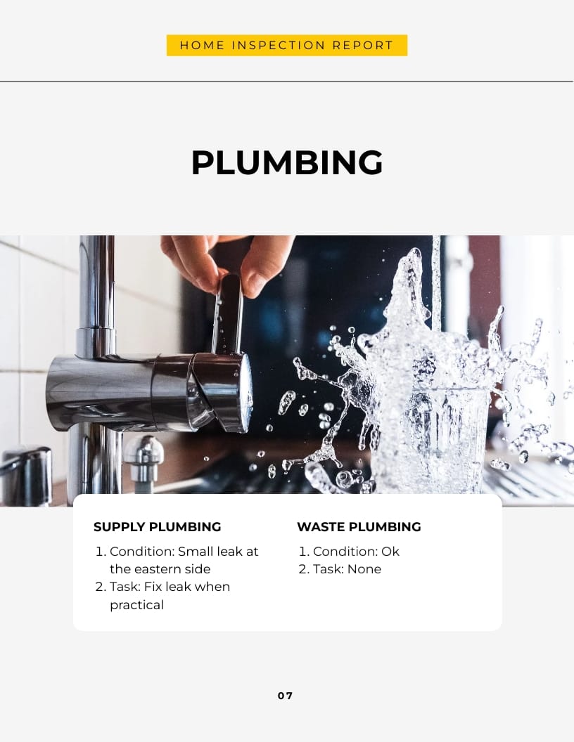 Sleek Home Inspection Report Template | Visme