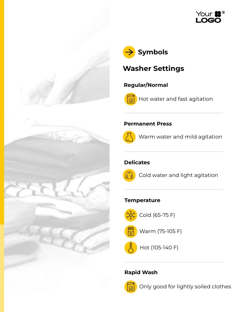 Sleek Laundry Cheat Sheet Template | Visme