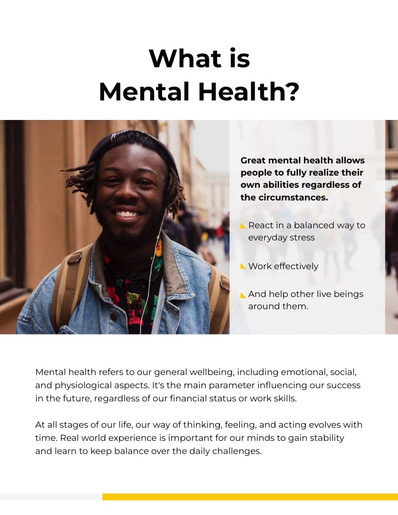 Sleek Mental Health White Paper Template | Visme