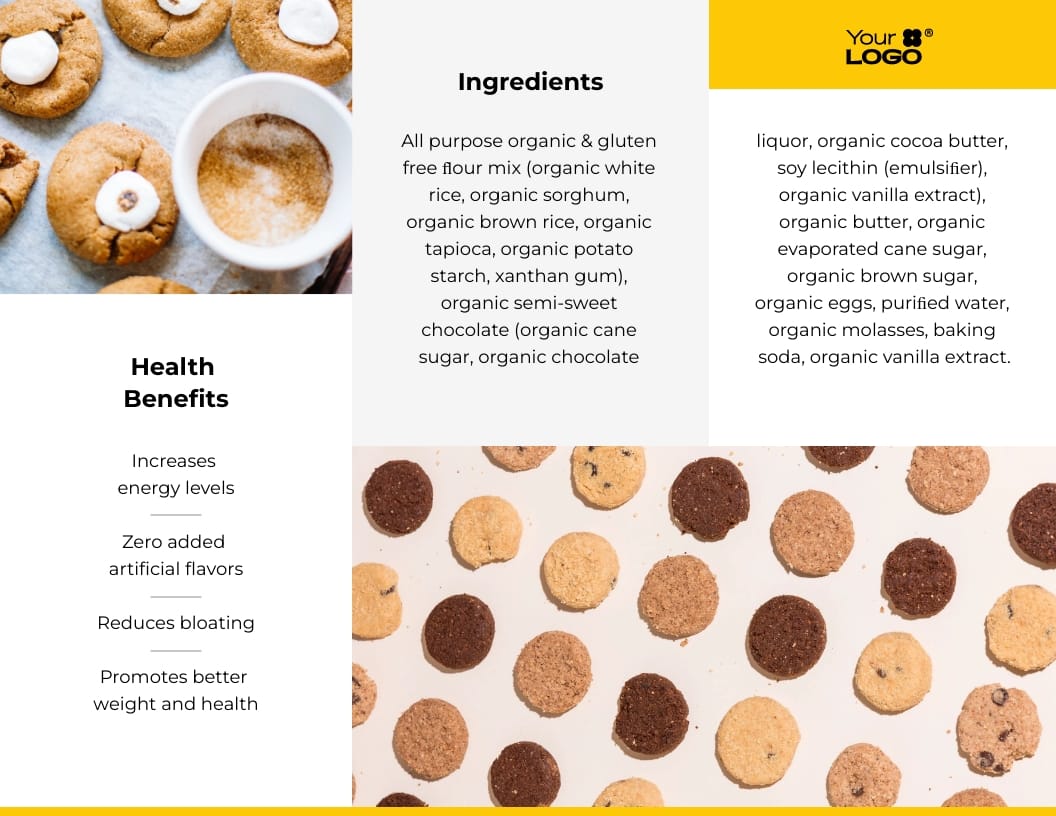 Sleek Organic Cookies Brochure Template | Visme