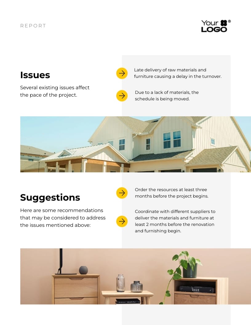 Sleek Property Handover Report Template | Visme