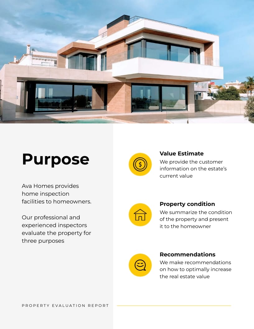 Sleek Property Valuation Report Template | Visme