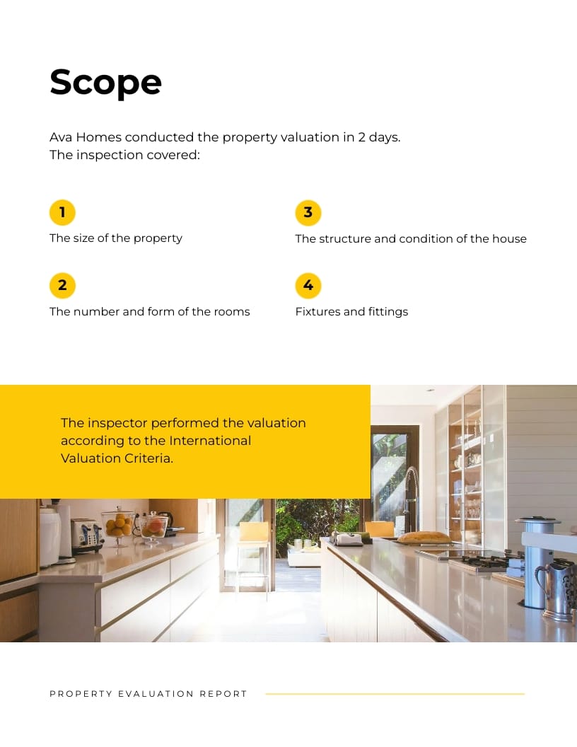 Sleek Property Valuation Report Template | Visme