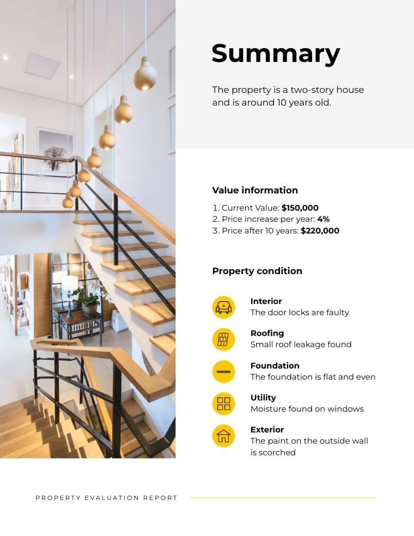 Sleek Property Valuation Report Template | Visme