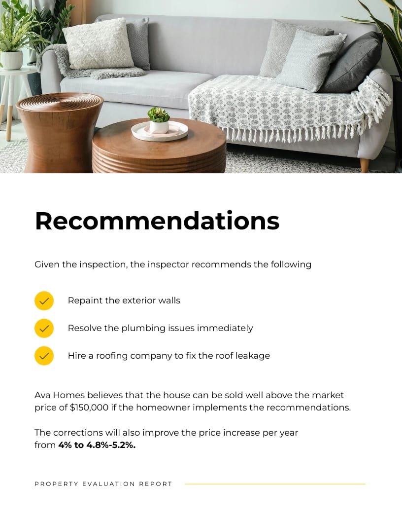 Sleek Property Valuation Report Template | Visme