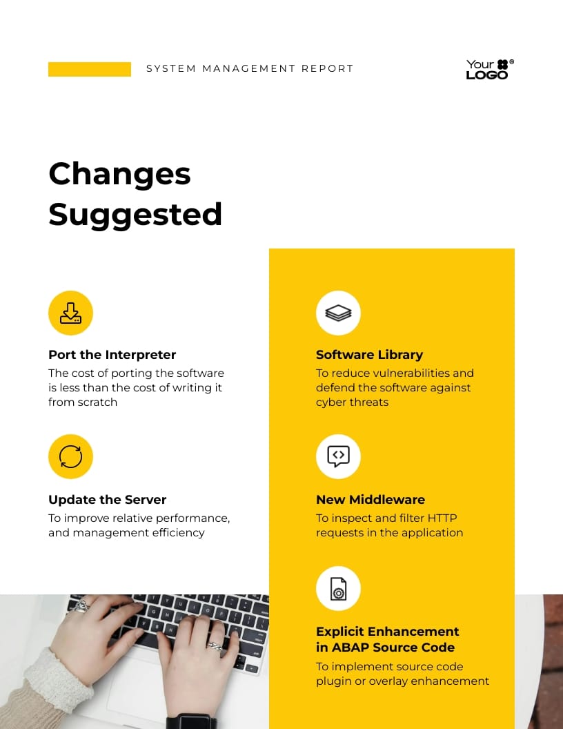Sleek System Management Report Template | Visme