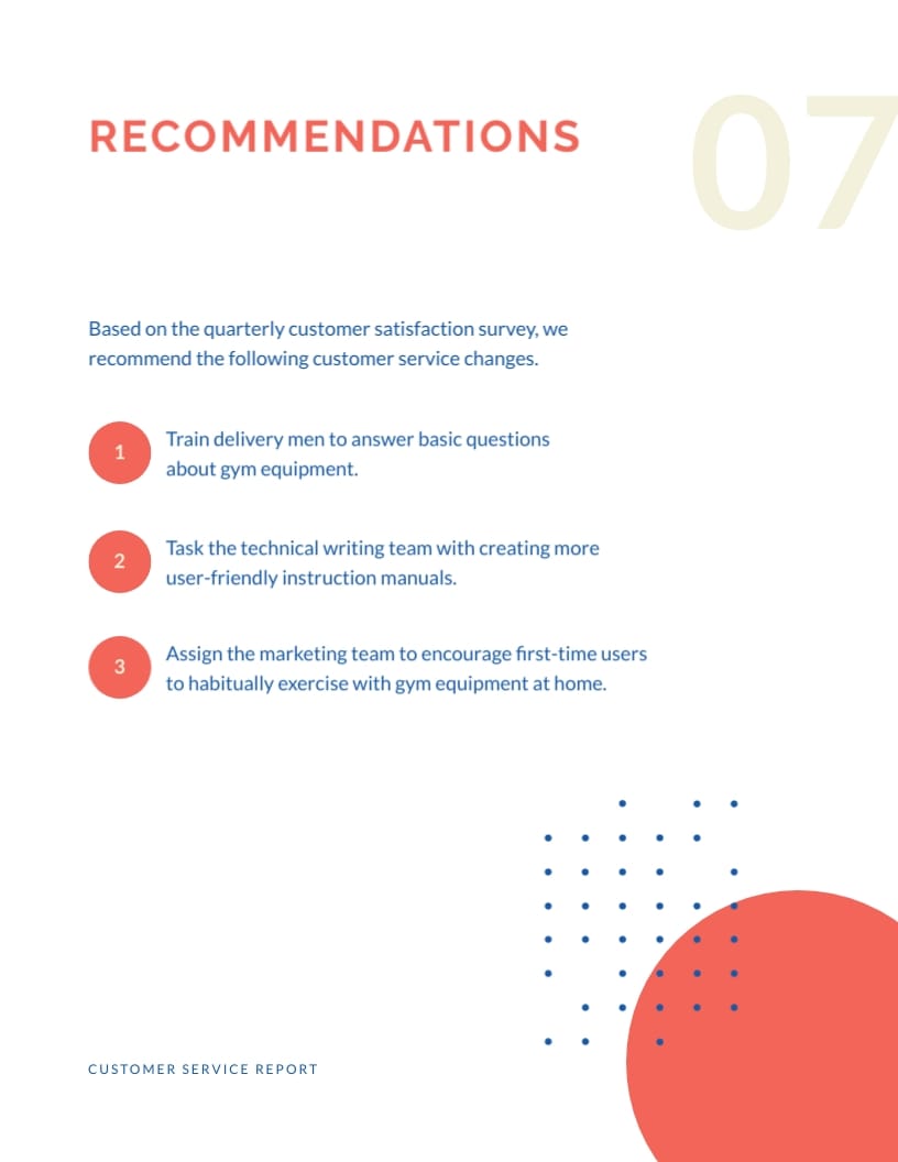 Small Business Customer Service Report Template | Visme