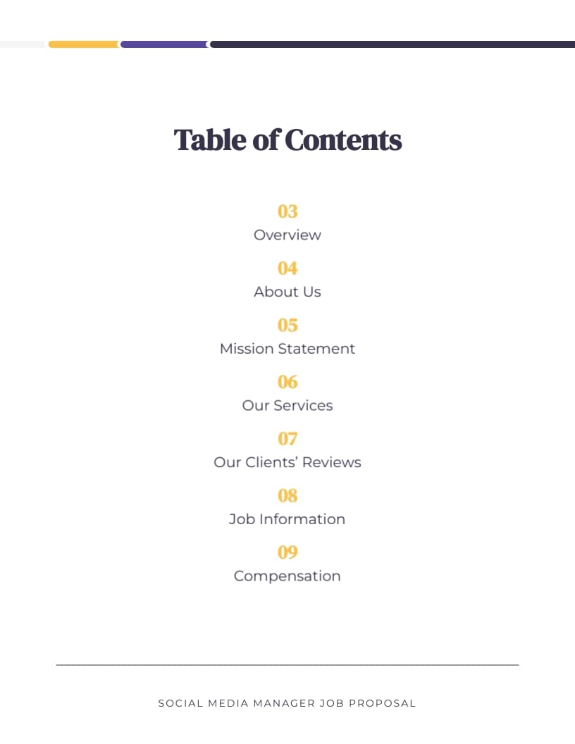 Social Media Manager Job Proposal Template | Visme