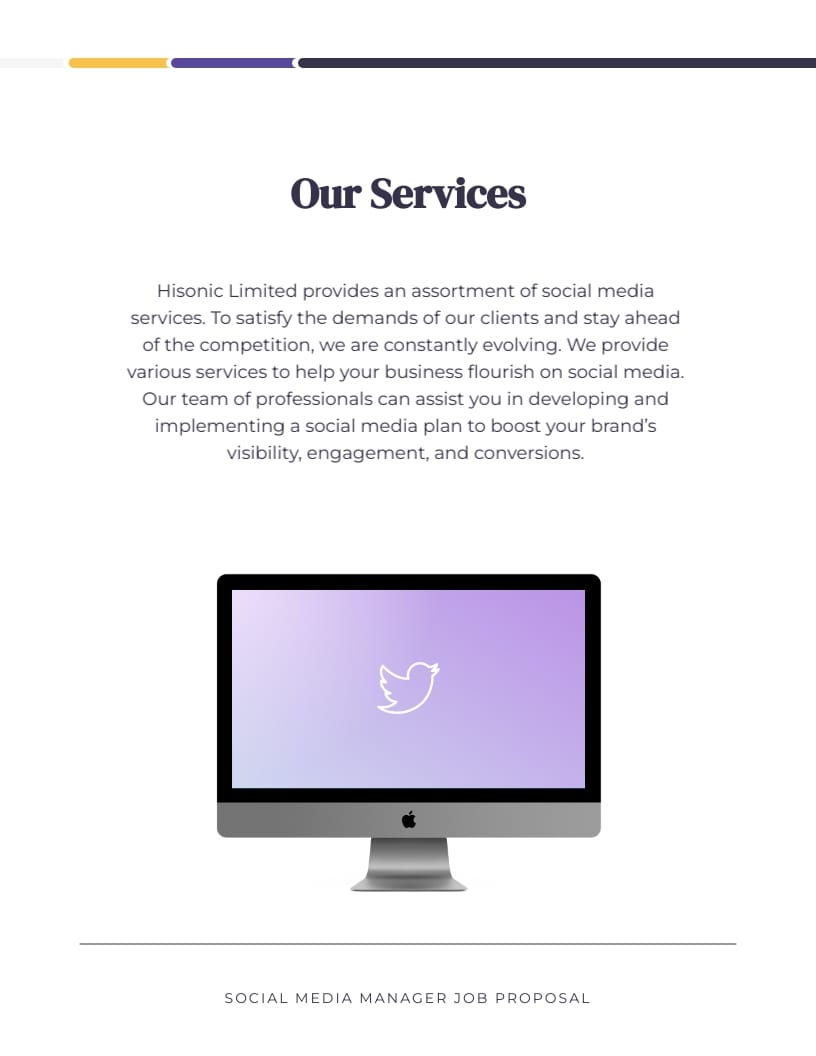Social Media Manager Job Proposal Template | Visme