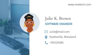 Software Engineer Business Card Template | Visme