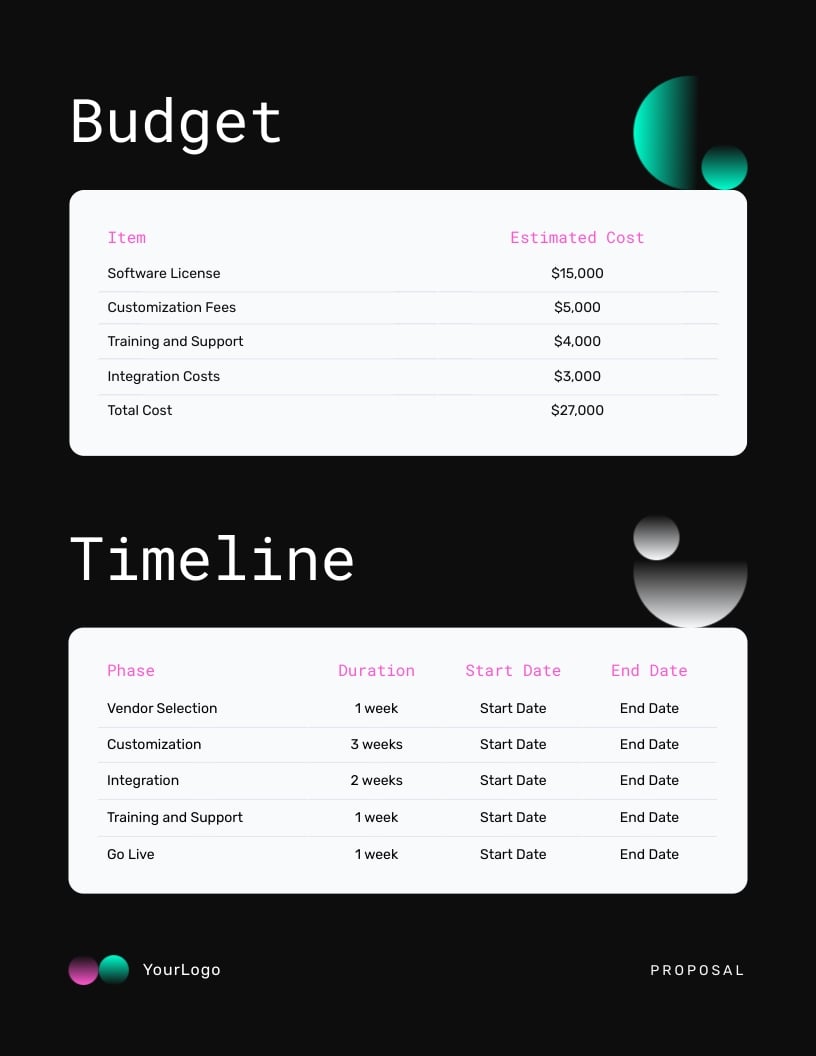 Software Purchase Proposal Template | Visme