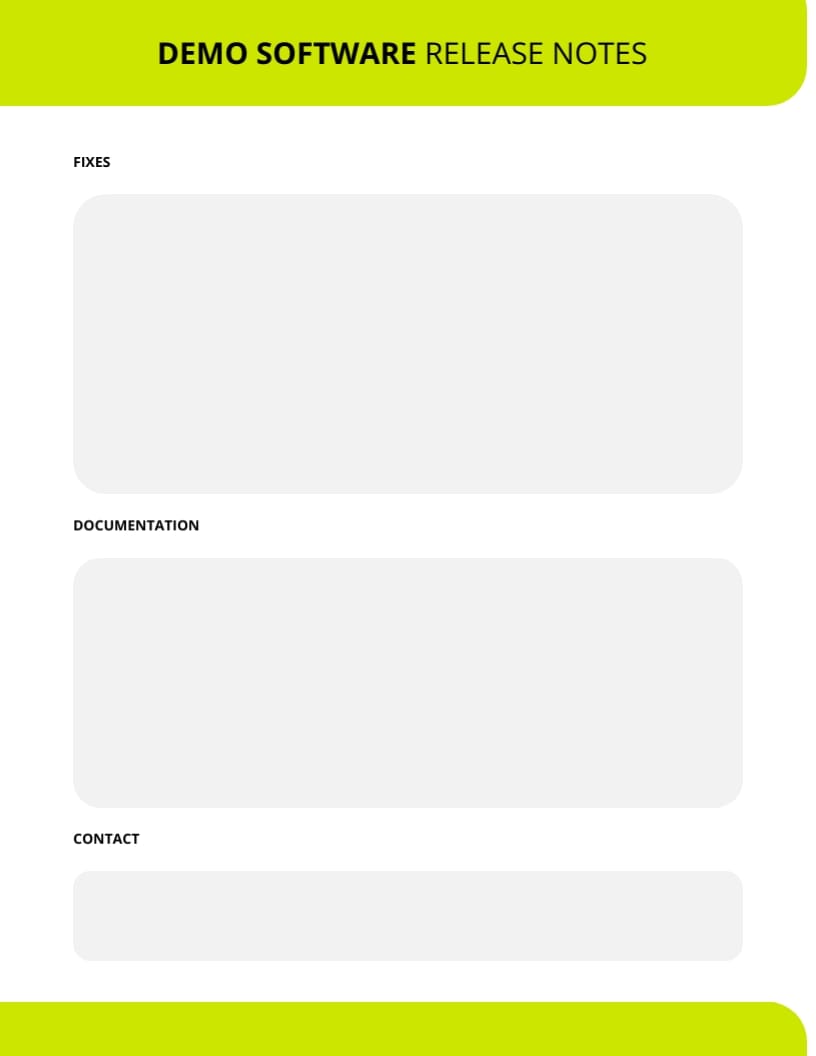 Software Release Notes Worksheet Template | Visme
