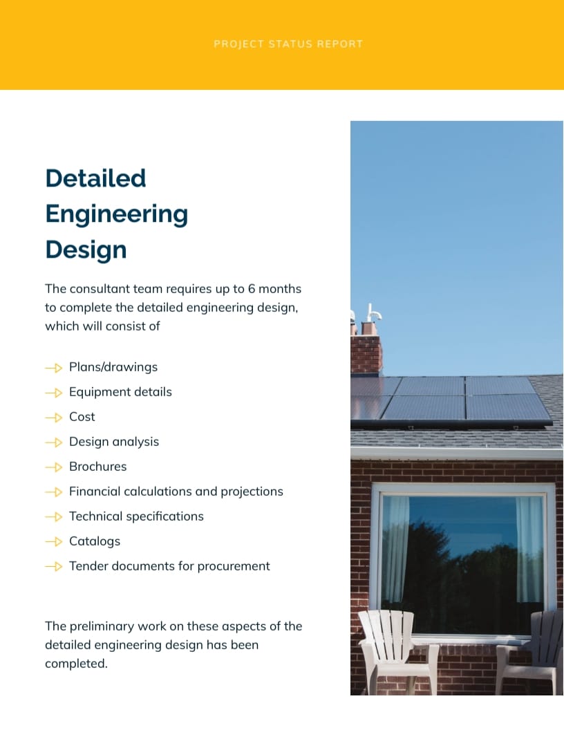 Solar Energy Project Status Report Template | Visme