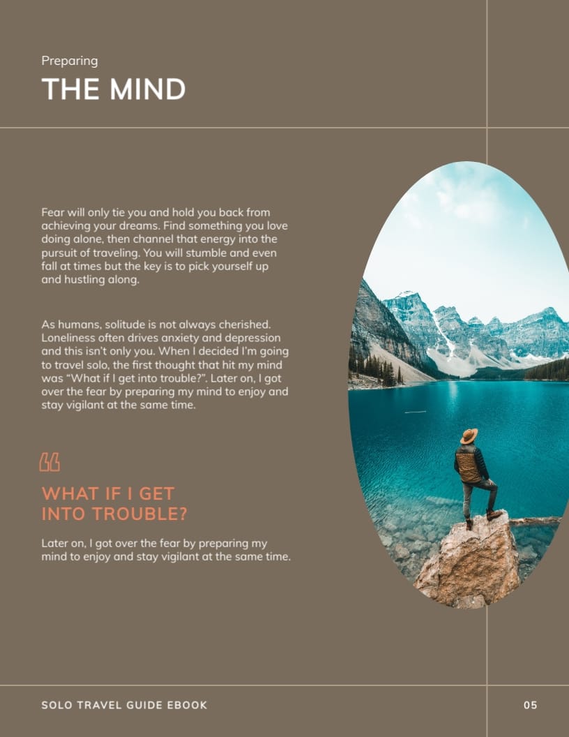 Solo Travel Guide Ebook Template | Visme