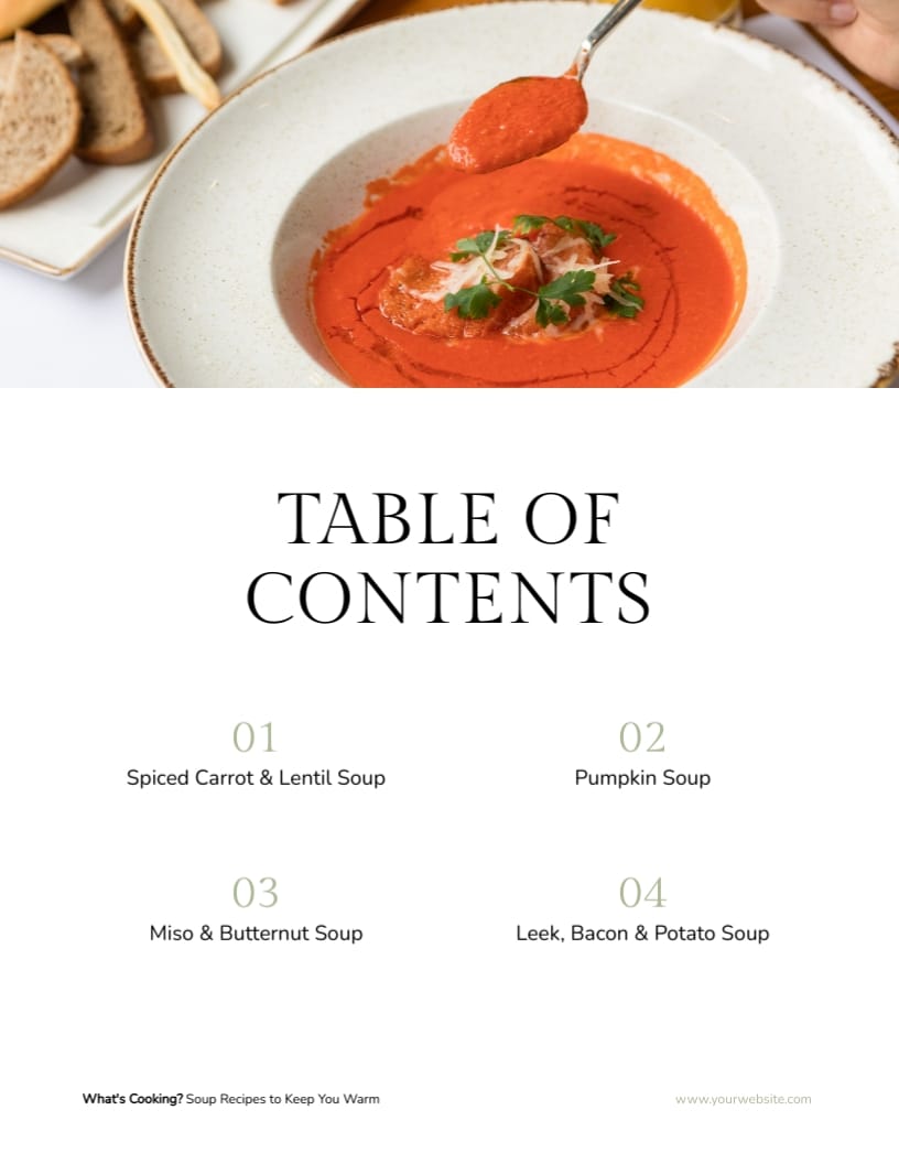 Soup Recipe Ebook Template | Visme