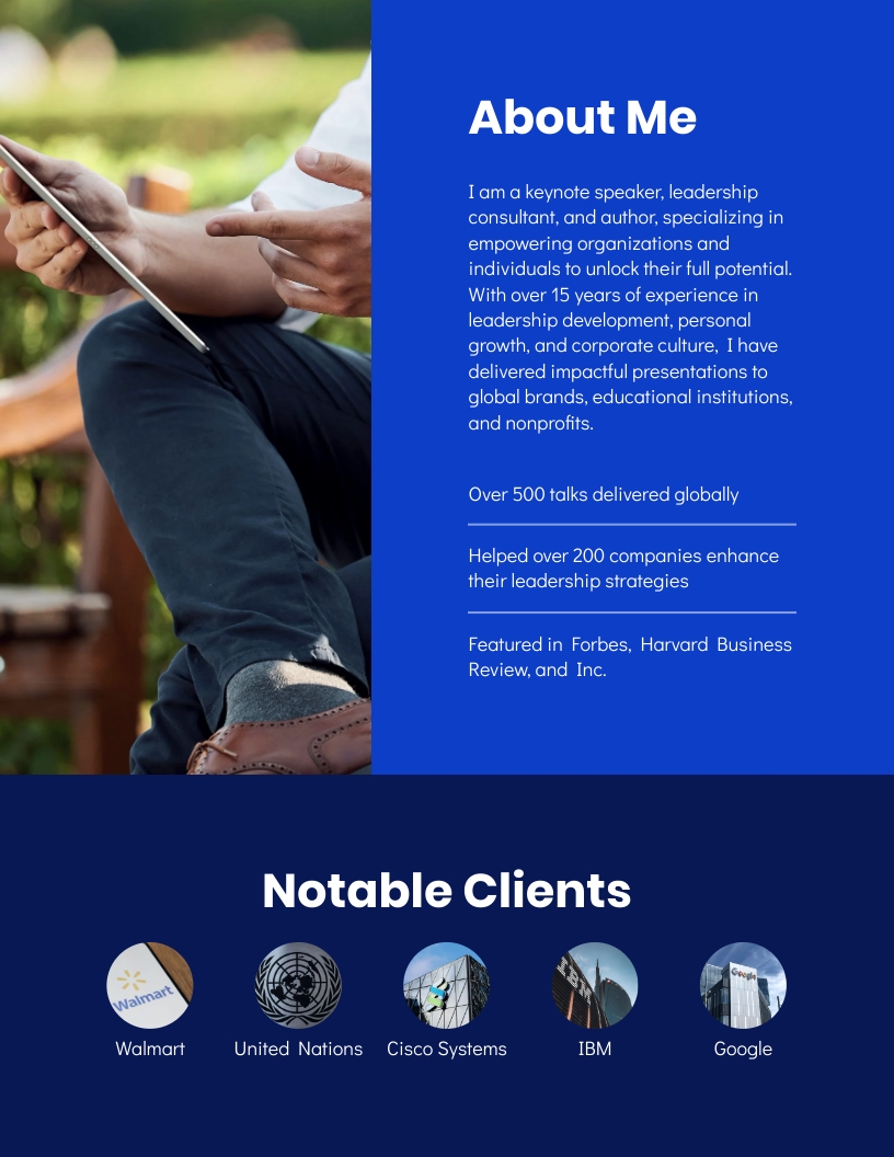 Speaker Press Kit Template | Visme