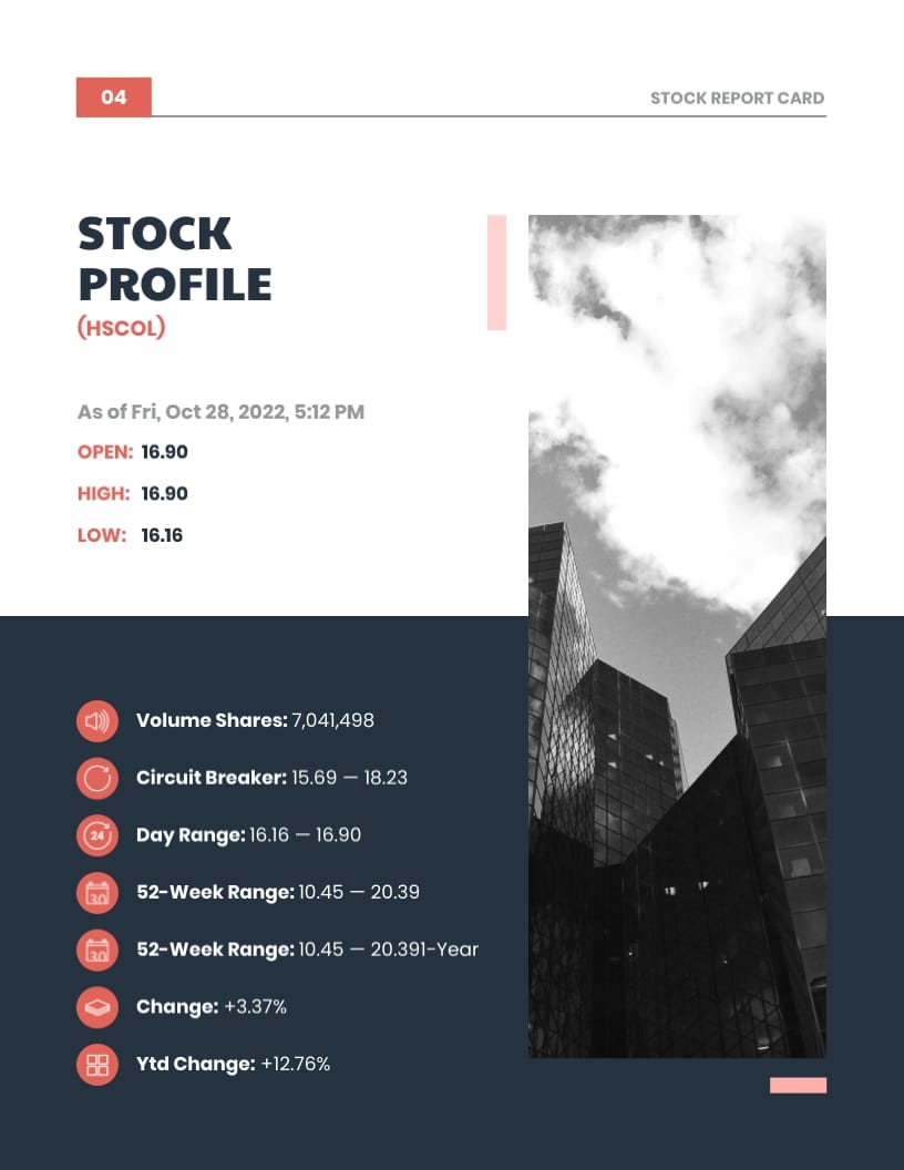 Stock Report Card Template | Visme