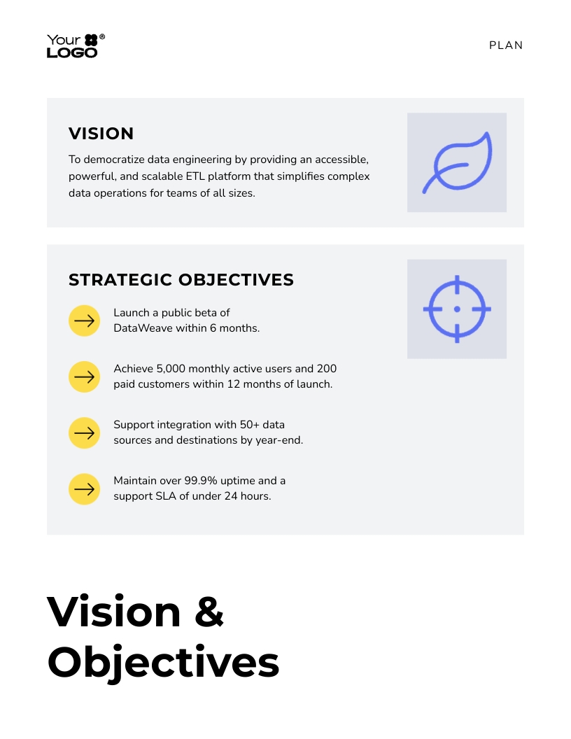 Strategic Product Plan Template | Visme