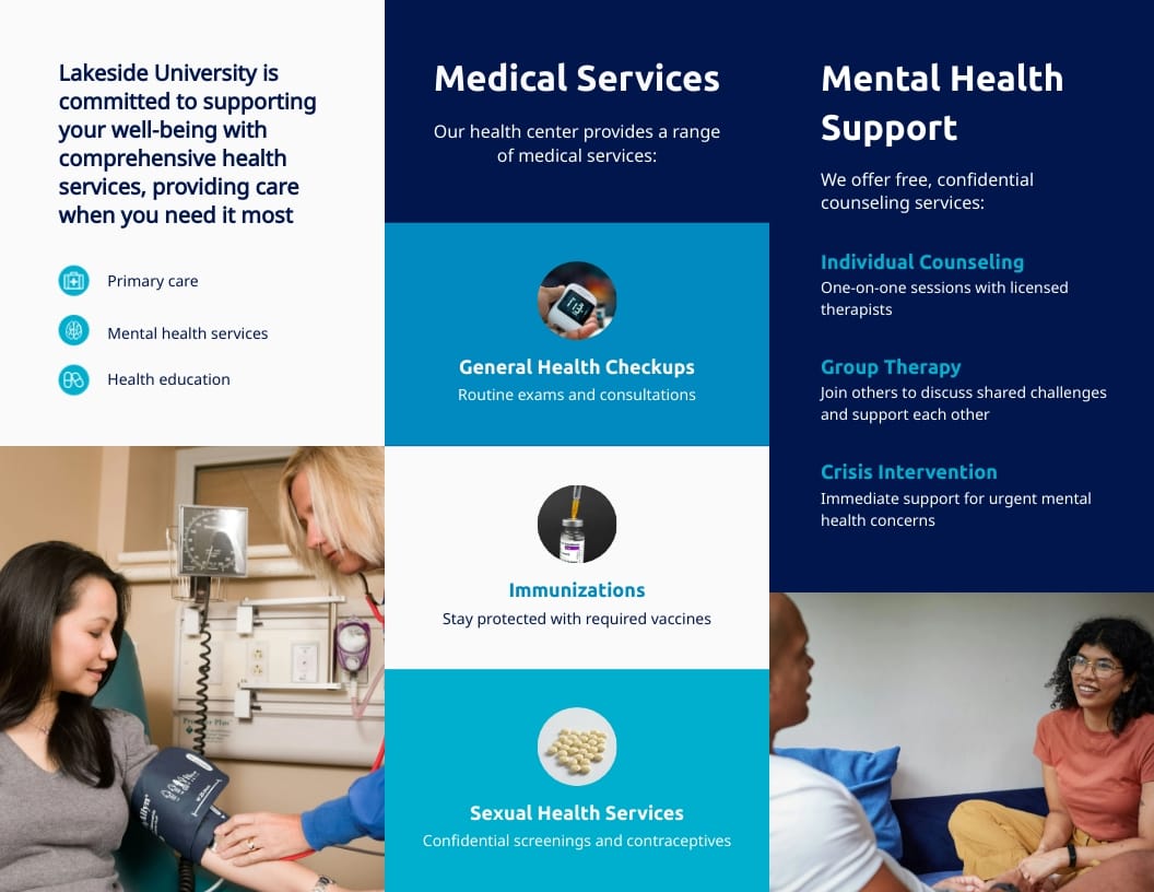 Student Health Services Brochure Template | Visme