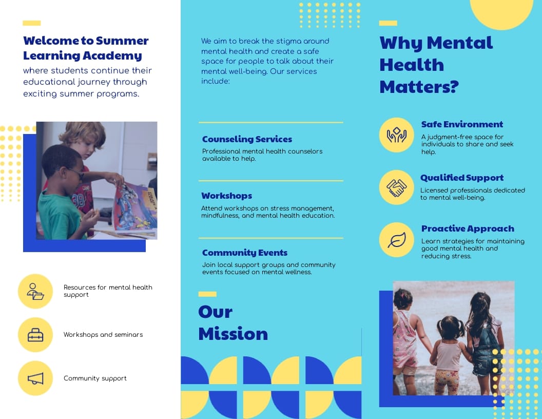 Summer Learning Program Trifold Brochure Template | Visme