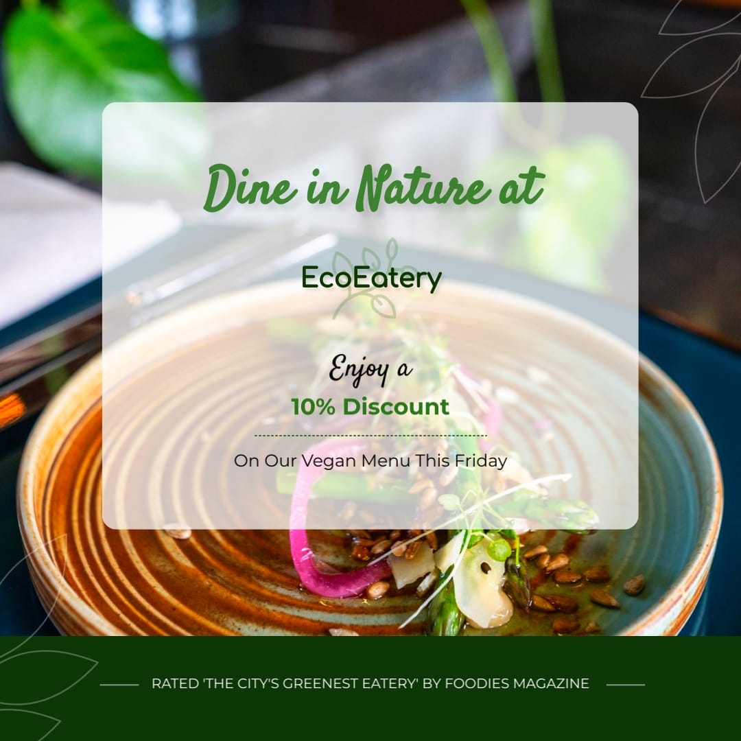 Sustainable Restaurant Instagram Carousel Post Template | Visme