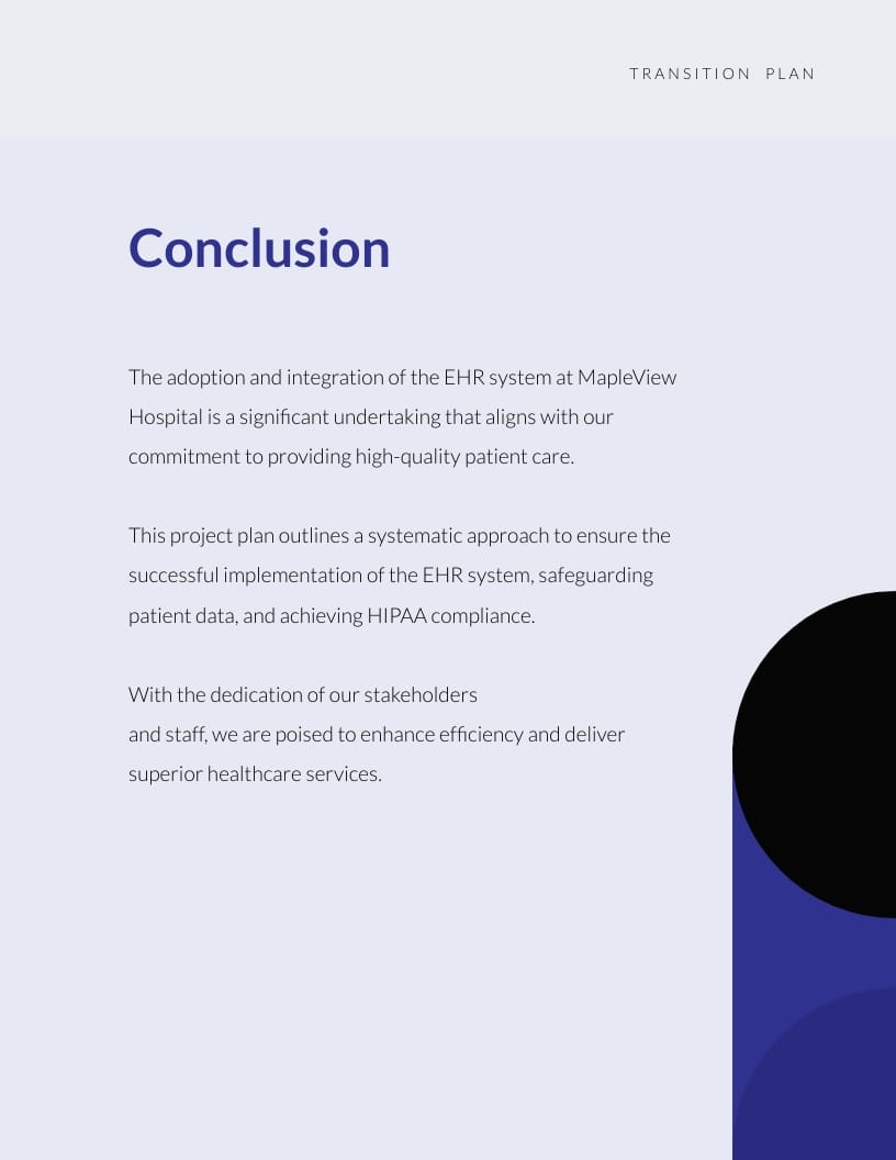 System Transition Plan Template | Visme