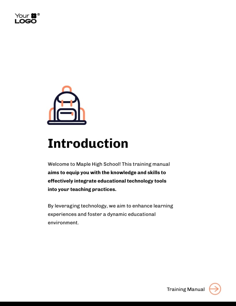 Teacher Employee Training Manual Template | Visme