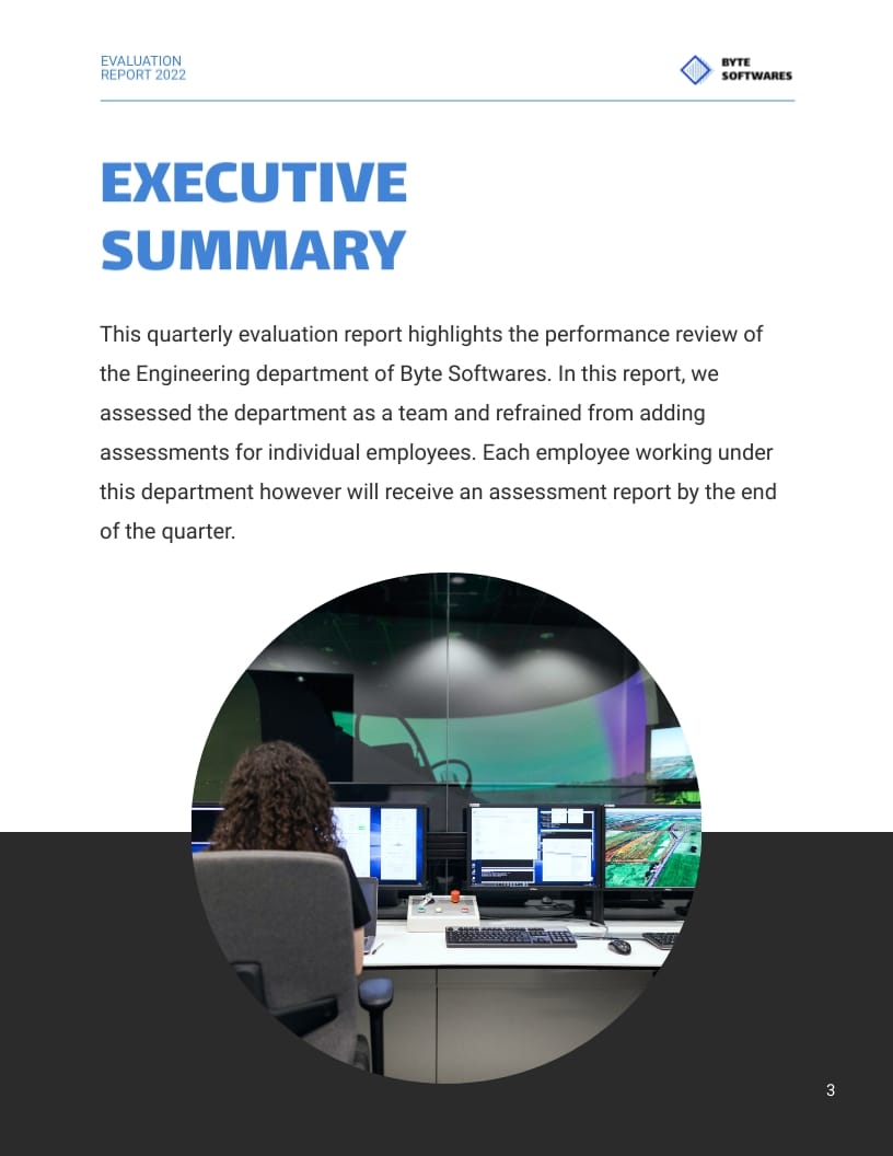 Team Evaluation Report Template | Visme