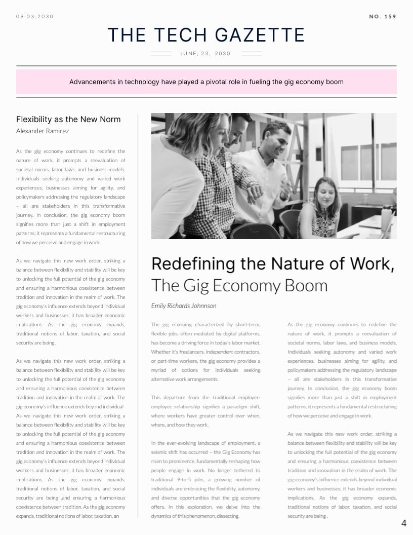 Tech Business Newspaper Template | Visme