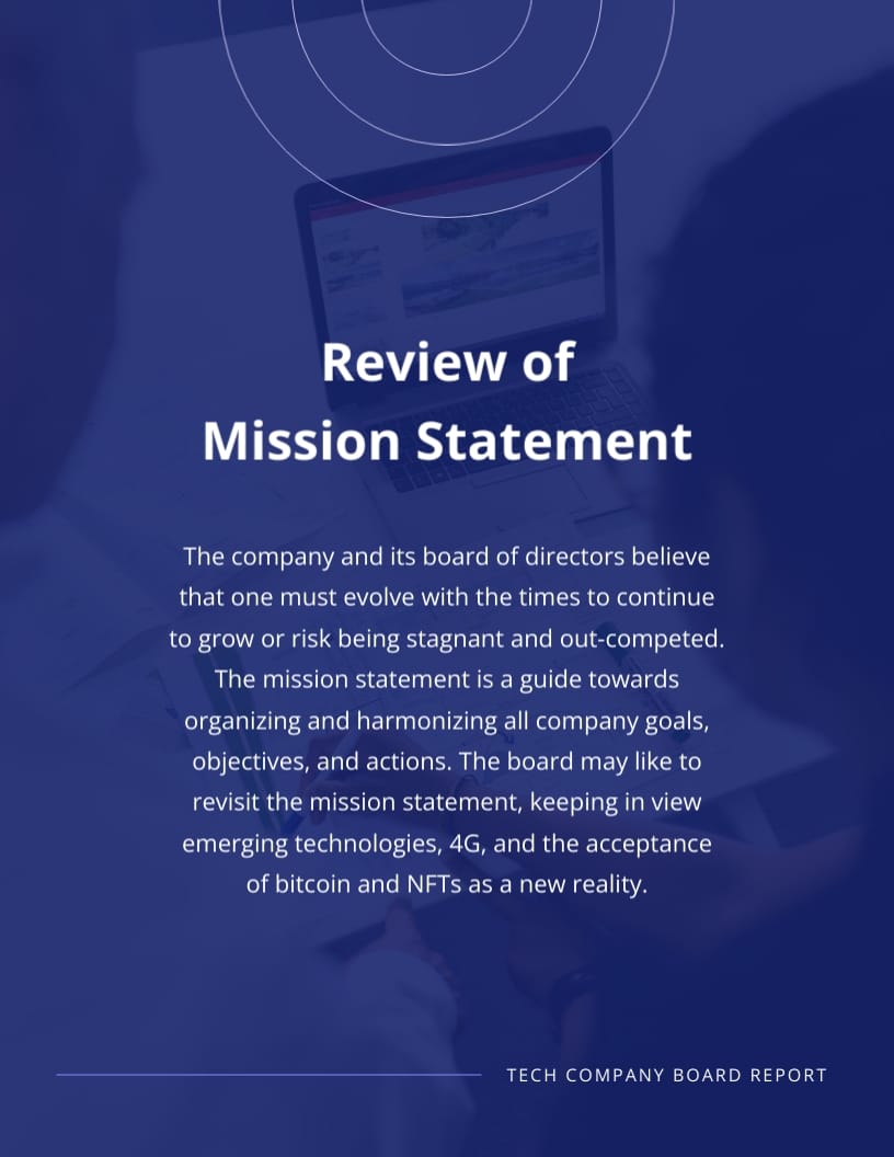 Tech Company Board Report Template | Visme