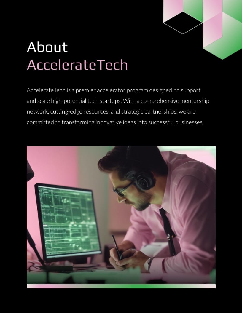 Tech Startup Accelerator Program Press Kit Template | Visme