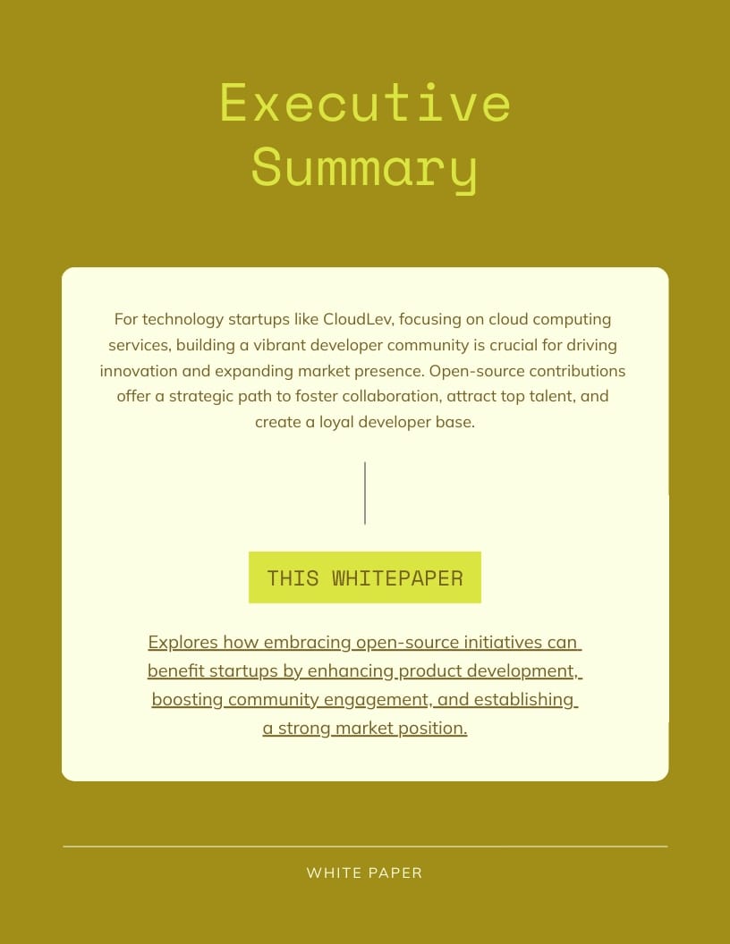 Tech Startup White Paper Template | Visme