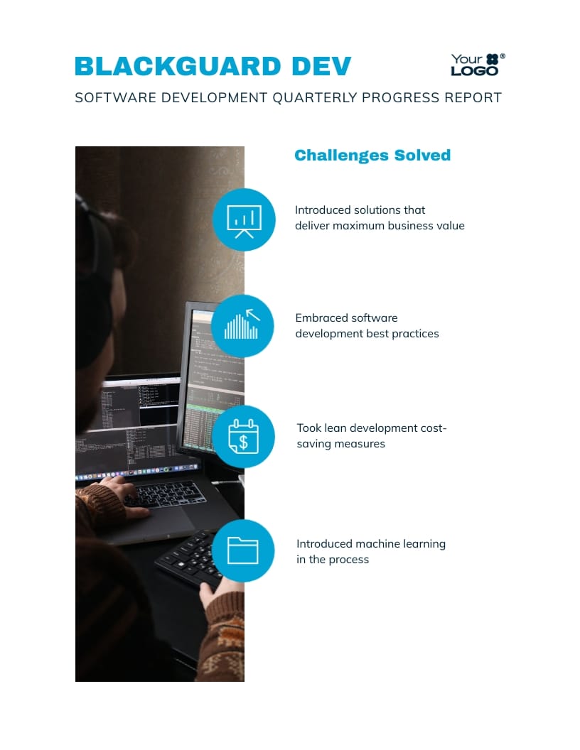 Technology Quarterly Progress Report Template | Visme