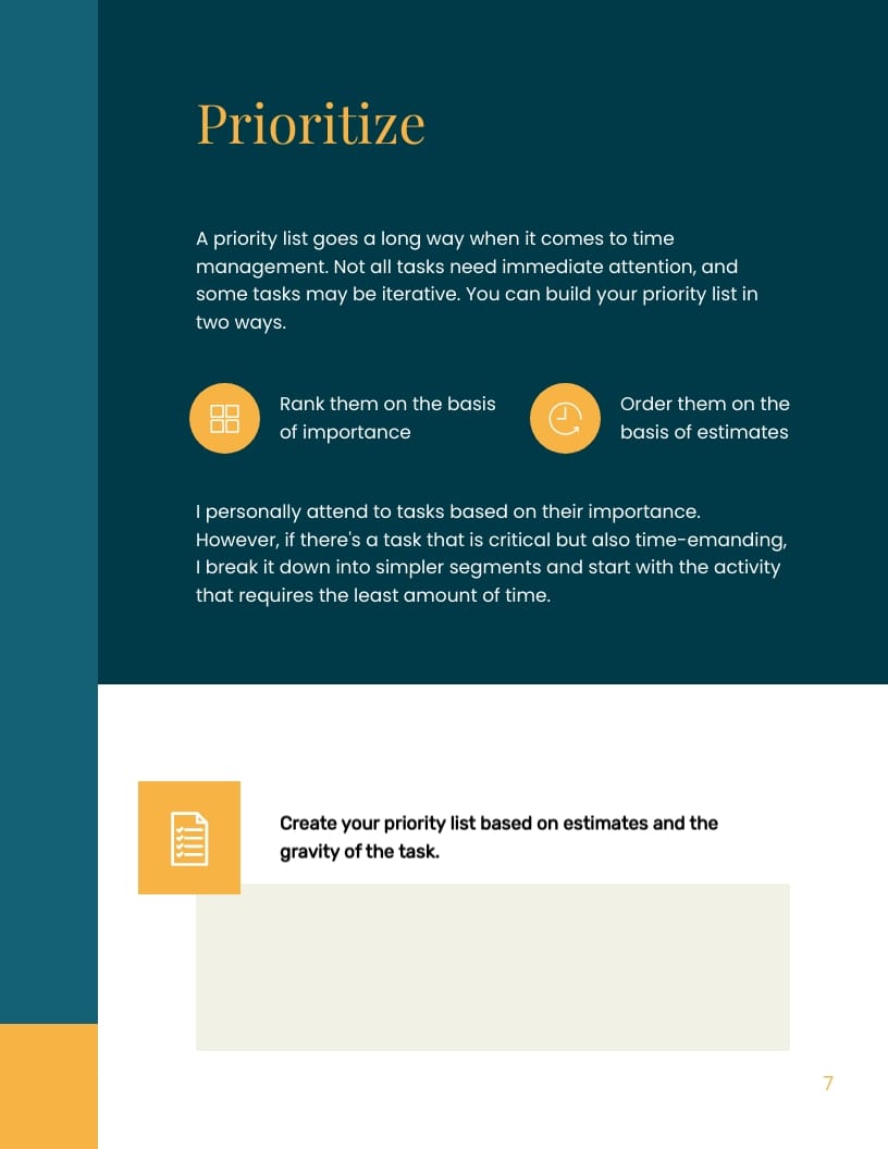 Time Management Workbook Template | Visme